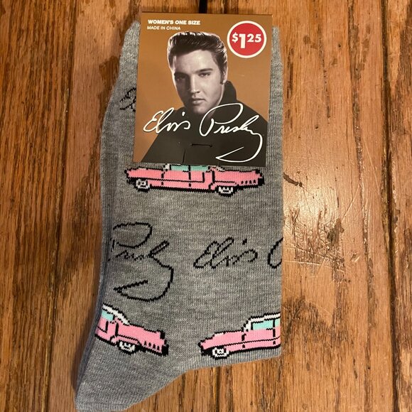 Accessories | Womens Elvis Presley Socks Signature Pink Cadillacs ...